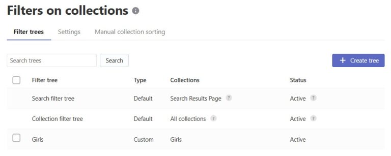 Setting up Filter trees | Searchanise Documentation