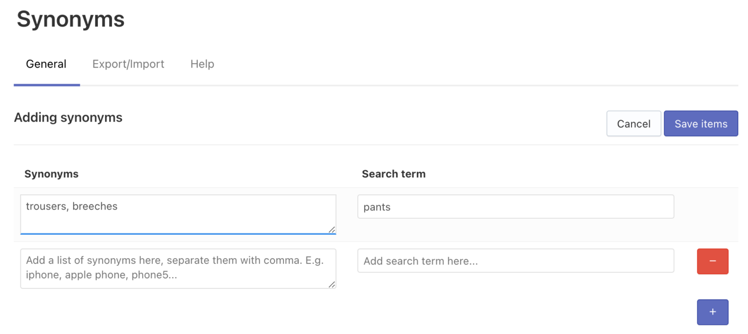 Using Synonyms | Searchanise Documentation