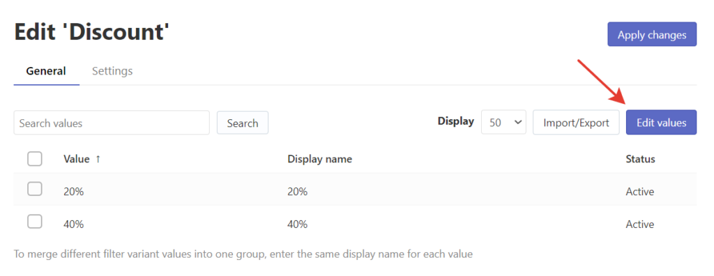 Bulk editing Filters and Filter values | Searchanise Documentation