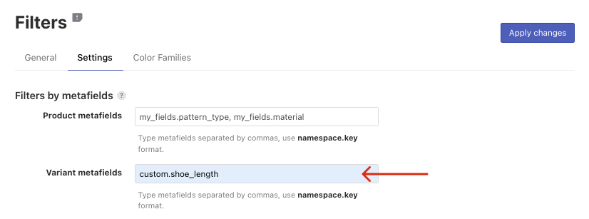 Setting up filters based on variant options, tag prefixes and metafields on Shopify ...